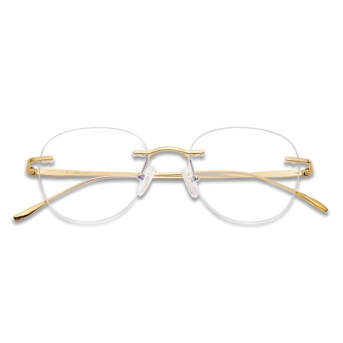 Gold Rimless Round Medium (Size-50) John Jacobs Pro Titanium JJ E12635 ...
