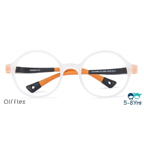 Matte Transparent Orange Black Full Rim Round Kids (5 yrs) Lenskart ...