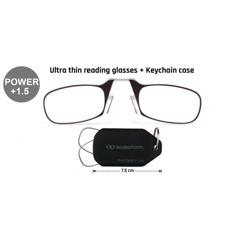 Black Full Rim Rectangle Medium ThinOptics With Keychain Reading ...