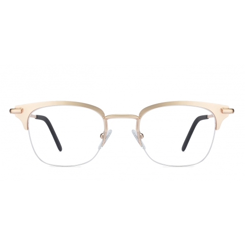 Buy Matte Gold Black Half Rim Wayfarer Shape Vincent Chase VC SLEEK ...