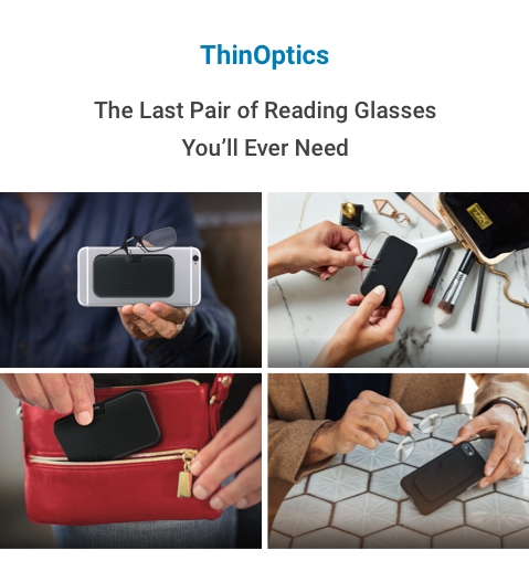 ThinOptics Reading Glasses With Case Black (Only For +2.50 Power ...